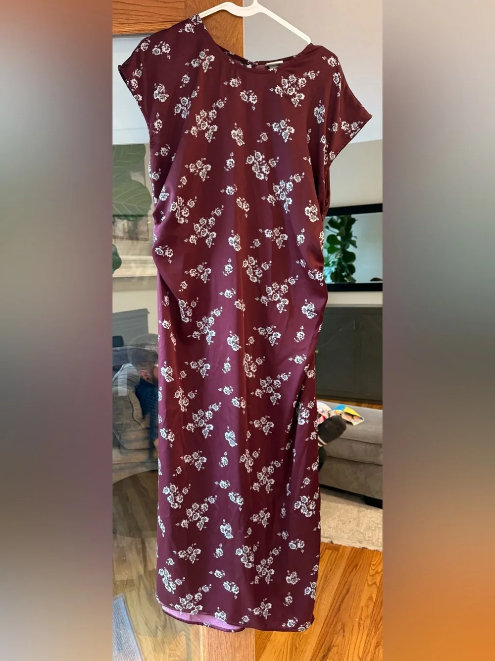 a new day | Dresses | A New Day Burgundy Floral Midi Dress | Poshmark